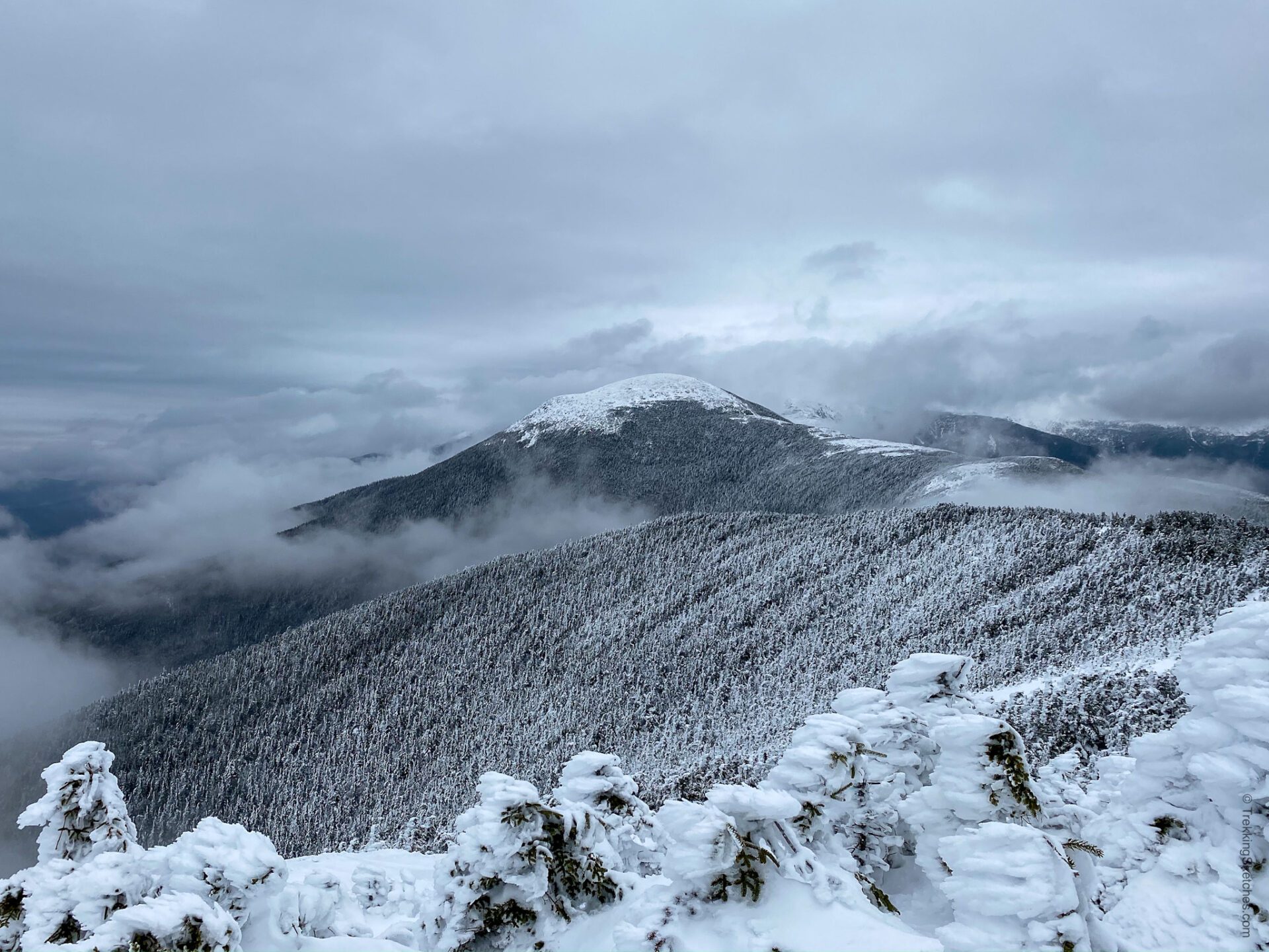 Mount Pierce and Mount Eisenhower in Winter - Trekking Sketches